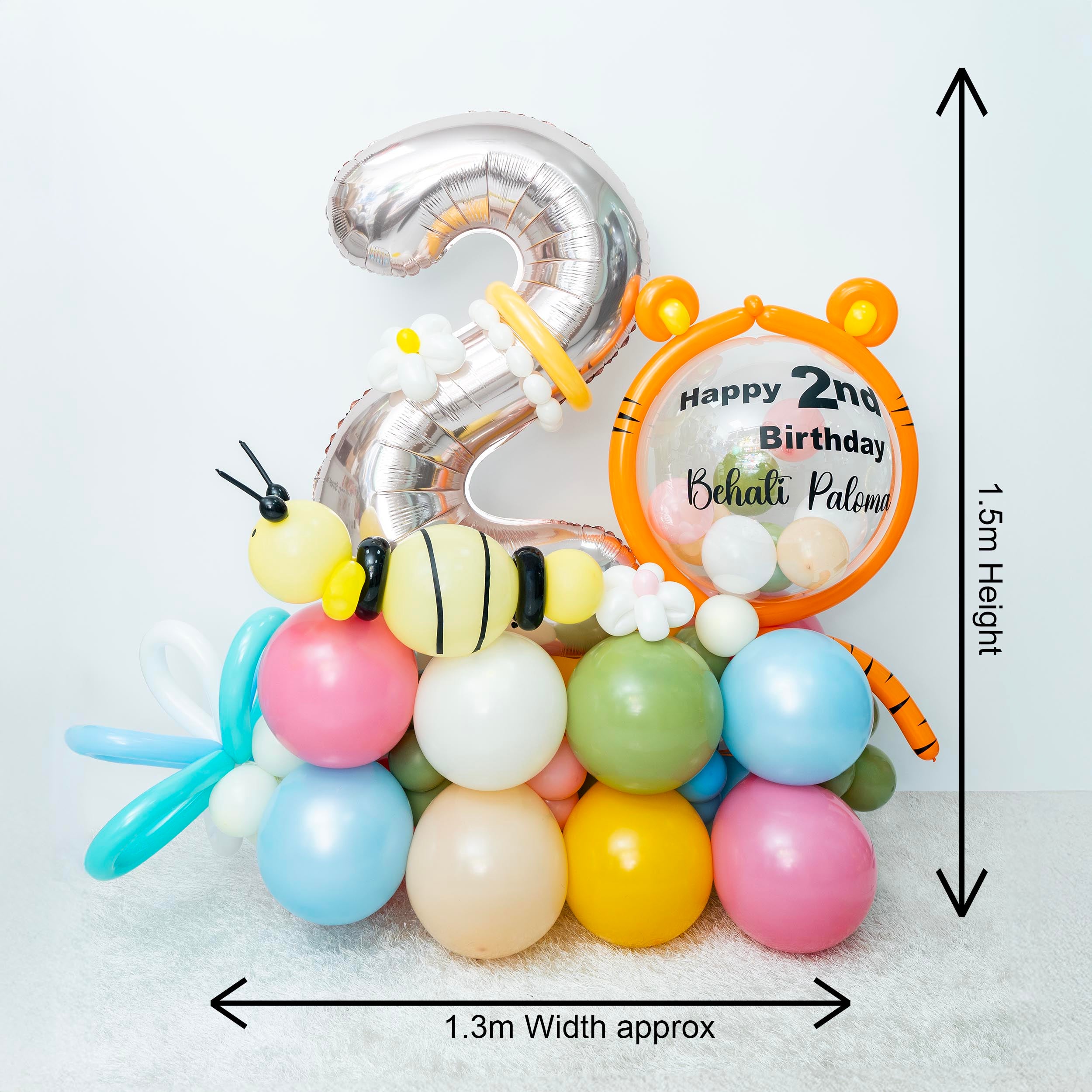 2nd Birthday Balloon Arrangement with Personalized Text - Any Age ...
